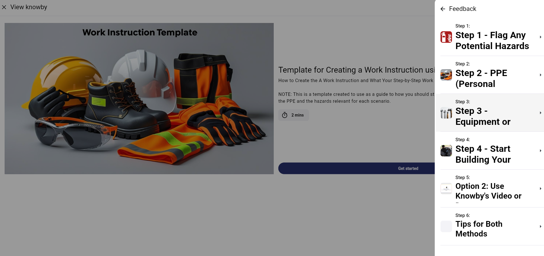 A Template for Creating a Standard Operating Procedure using Knowby